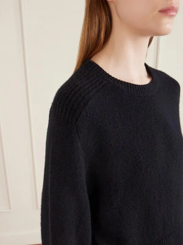 Khaite Masie Cropped Wool And Cashmere-blend Sweater