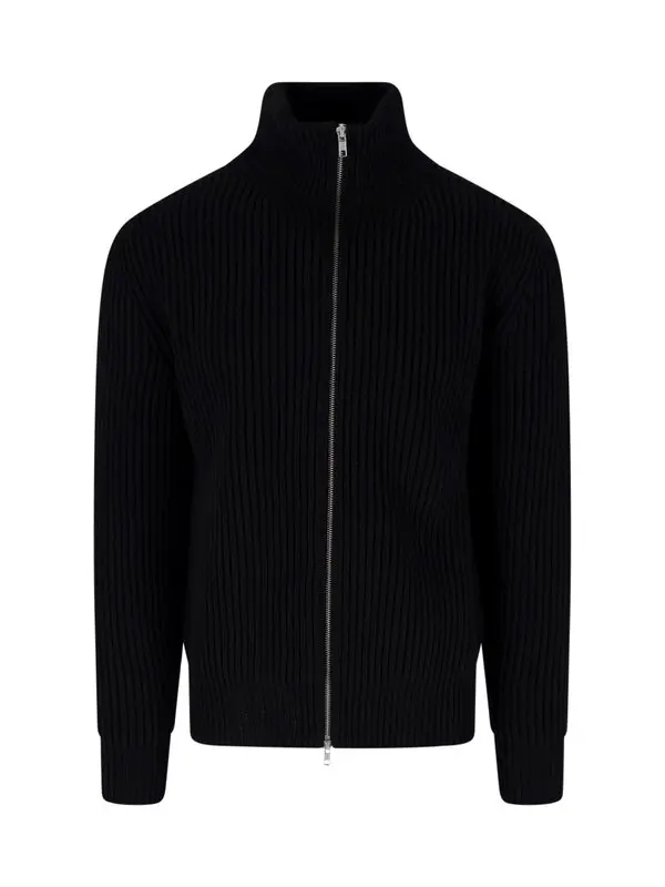 MAISON MARGIELA Ribbed Zip Sweater - Black
