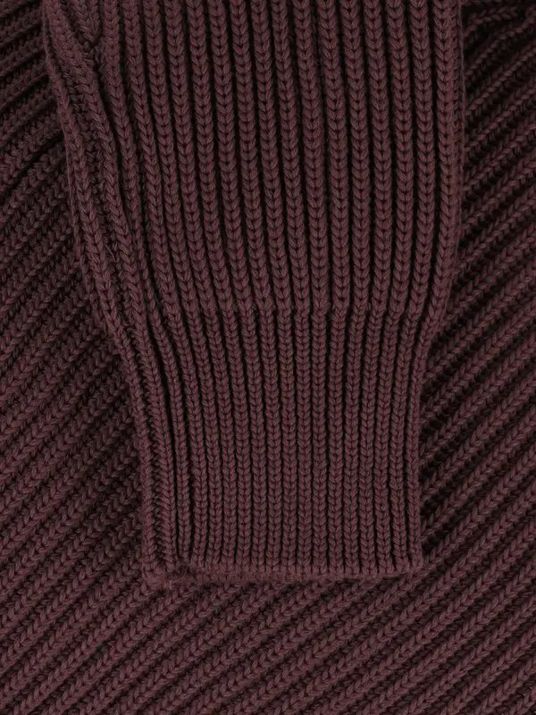 MAISON MARGIELA Ribbed Zip Sweater - Brown