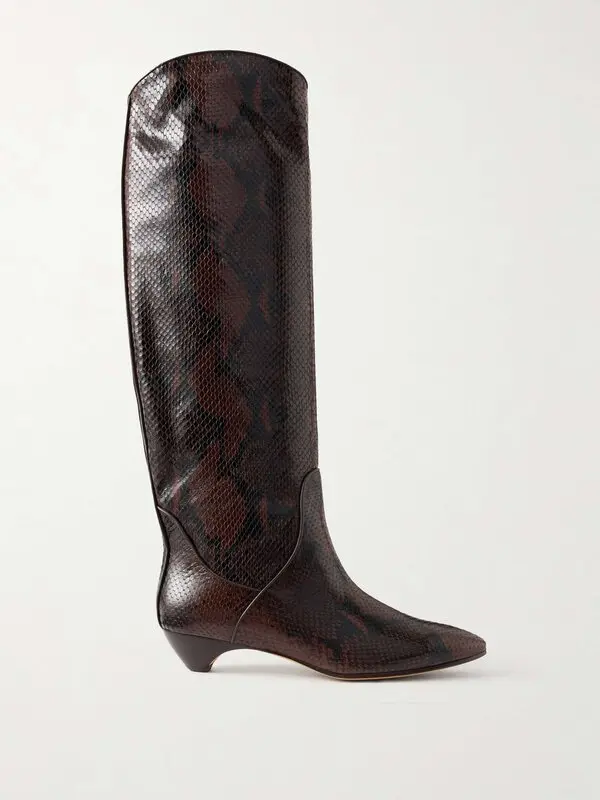 Le Monde Beryl Allegra 25 Snake-effect Leather Knee Boots - Snake Print