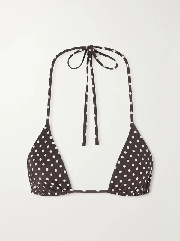 Matteau The String Polka-dot Triangle Bikini Top - Brown