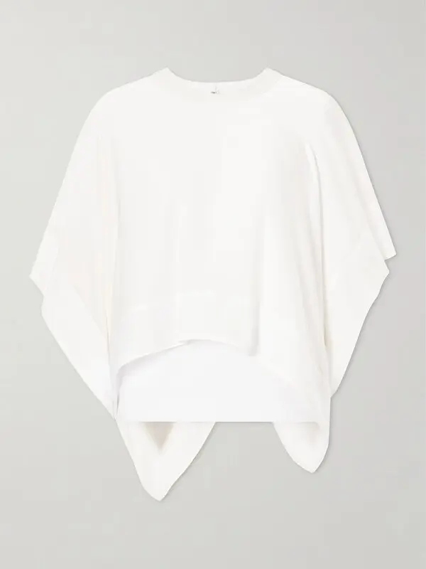 Sacai Layered Satin Blouse - Neutrals