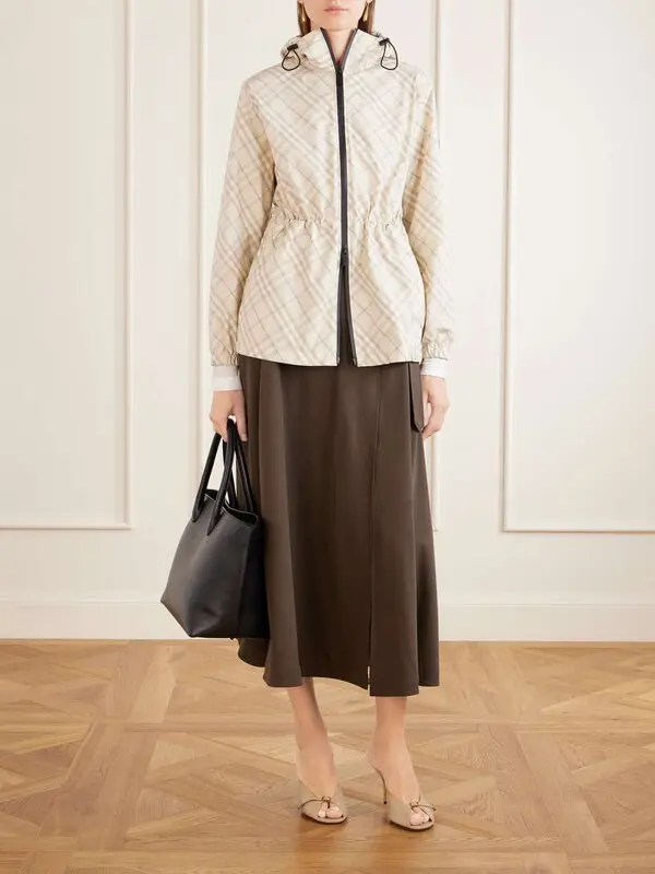 Burberry Belted Wool Gabardine Midi Skirt