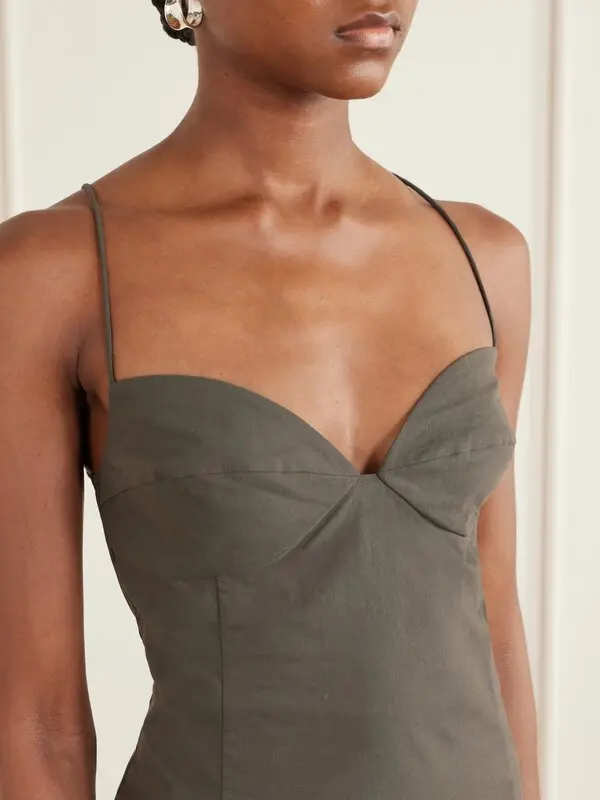 ST. AGNI Studio Stretch Poplin Camisole - Brown