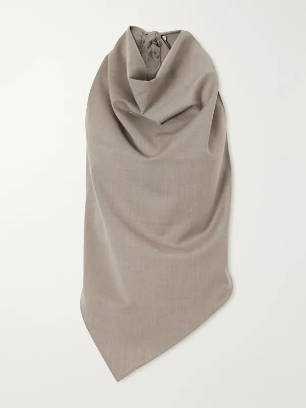 ST. AGNI Backless Draped Wool-blend Top