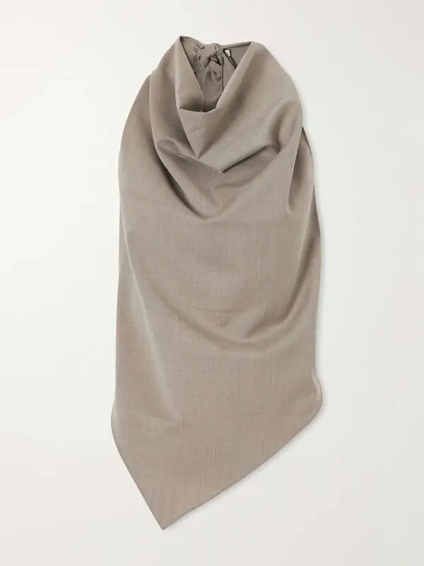 ST. AGNI Backless Wool-blend Top - Taupe