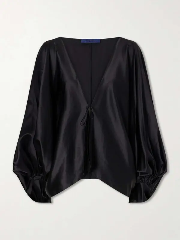 Sharon Wauchob Draped Silk Blouson Jacket - Black