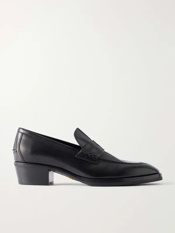 JIMMY CHOO Wilder Leather Loafers - Black