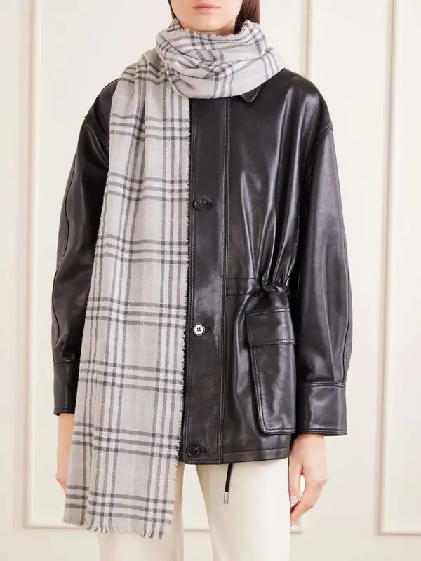 Burberry Checked Wool-blend Scarf
