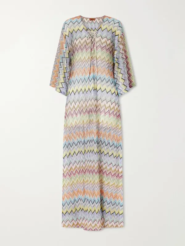 Missoni Striped Metallic Crochet-knit Coverup - Multi