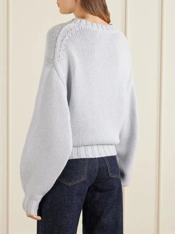 Khaite Gemma Knitted Cashmere Sweater - Blue