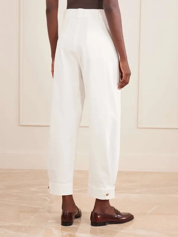 Max Mara Adorni Stretch-cotton High-rise Tapered Pants