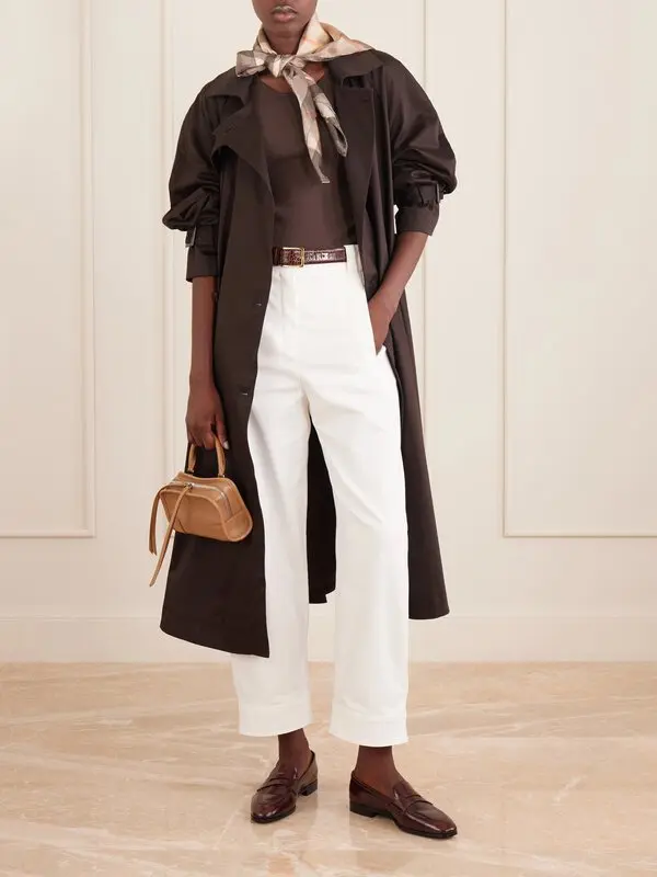 Max Mara Adorni High-rise Tapered Stretch-cotton Pants