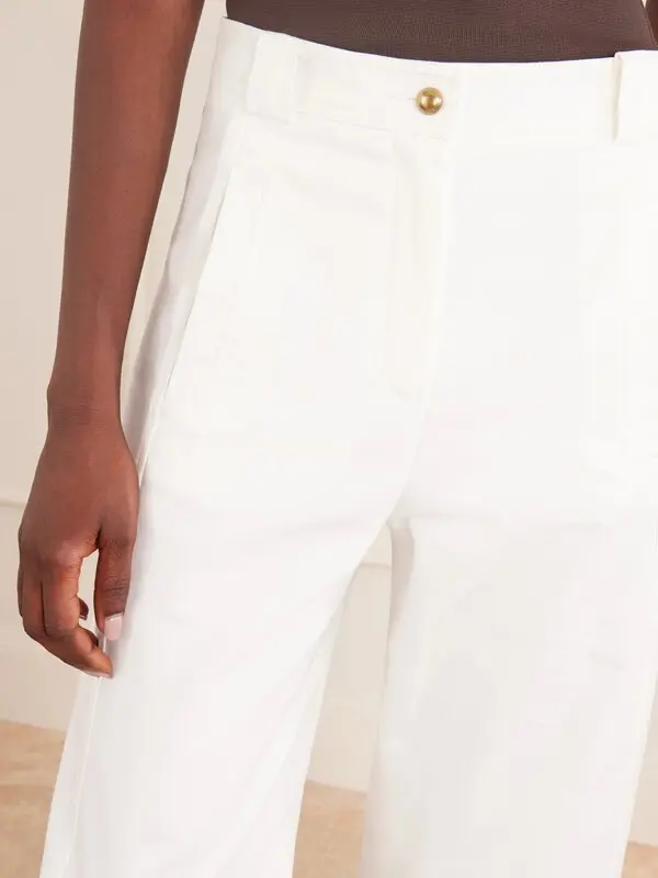 Max Mara Adorni High-rise Tapered Stretch-cotton Pants