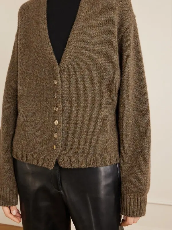 Khaite Axel Cashmere Cardigan - Green