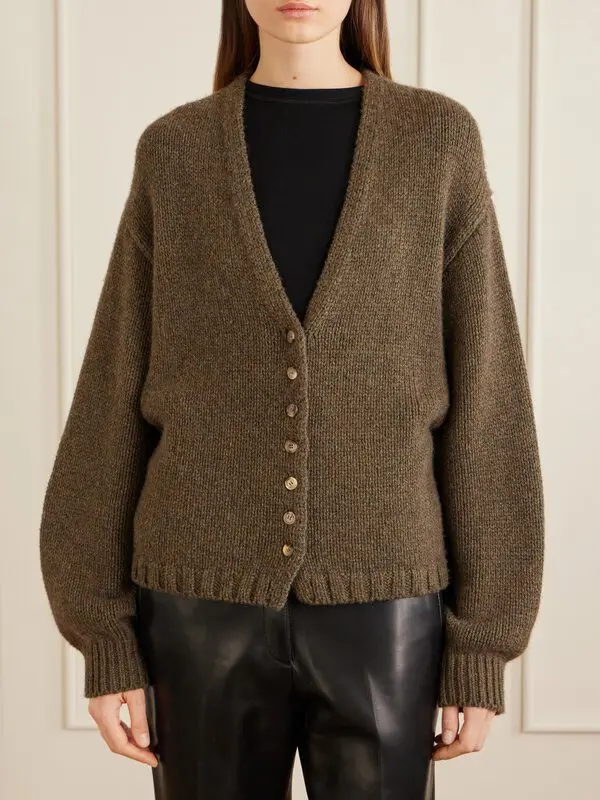 Khaite Axel Cashmere Cardigan - Green