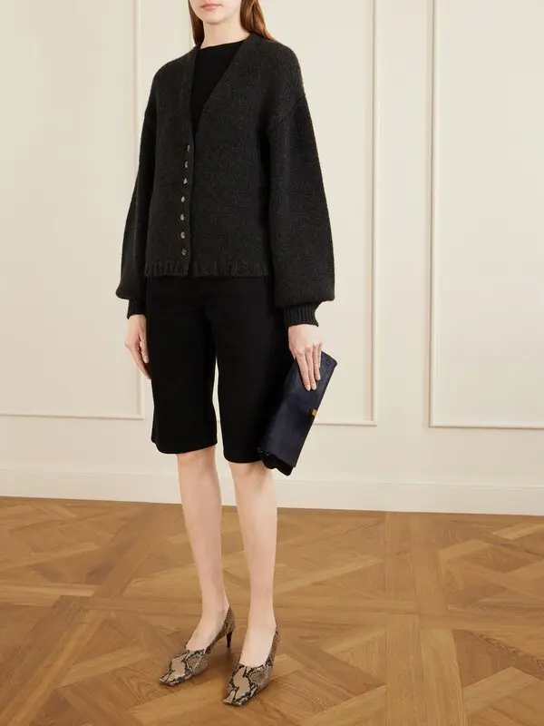 Khaite Axel Cashmere Cardigan - Gray