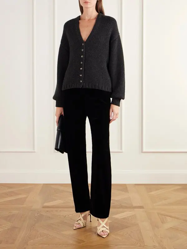 Khaite Axel Cashmere Cardigan - Gray