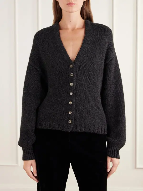 Khaite Axel Cashmere Cardigan - Gray