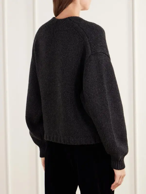 Khaite Axel Cashmere Cardigan - Gray