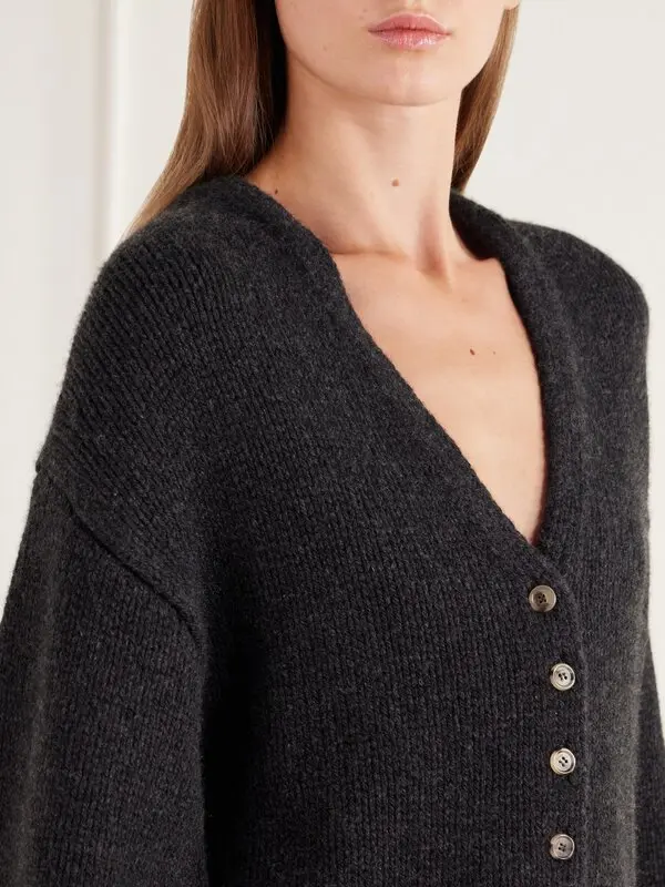 Khaite Axel Cashmere Cardigan - Gray