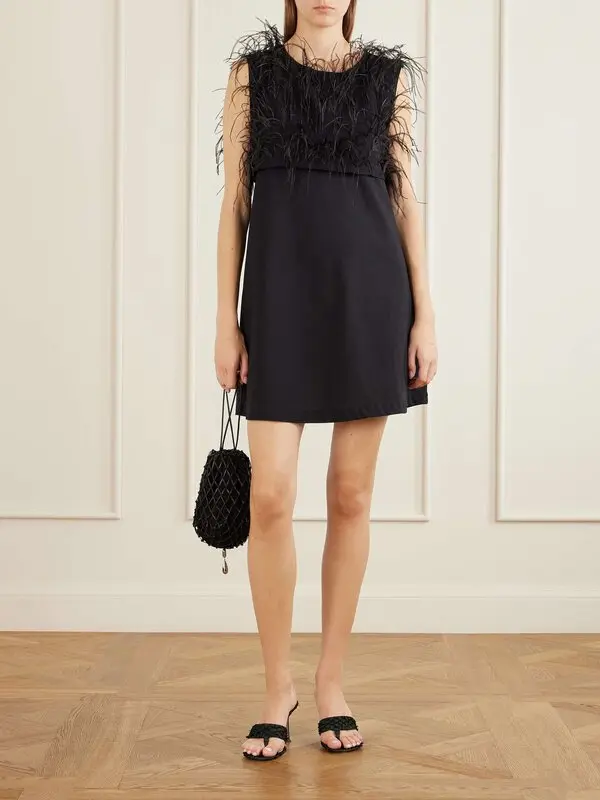 Sharon Wauchob Cato Feather-trimmed Silk Tank
