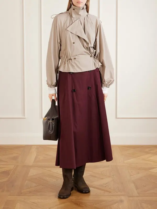 Burberry Cropped Shell Jacket With Drawstring Detailing