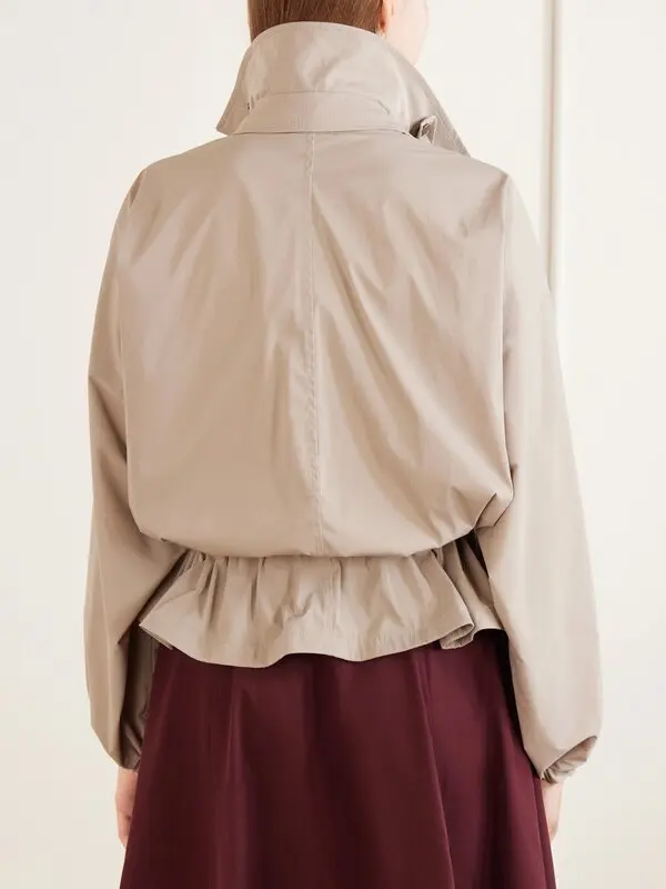 Burberry Cropped Shell Jacket With Drawstring Detailing