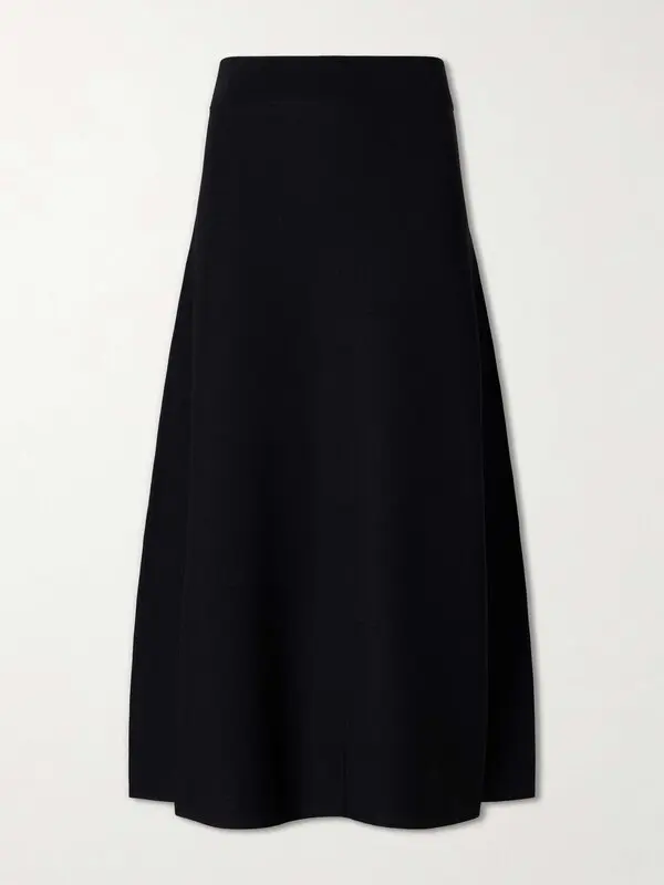 Max Mara Fuggito Crepe Midi Skirt - Black