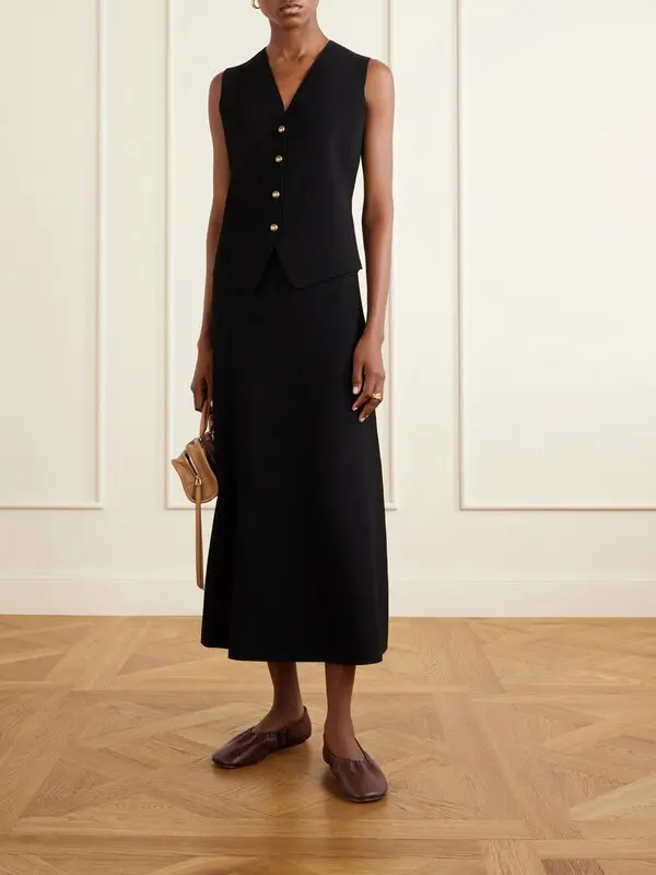 Max Mara Fuggito Crepe Midi Skirt