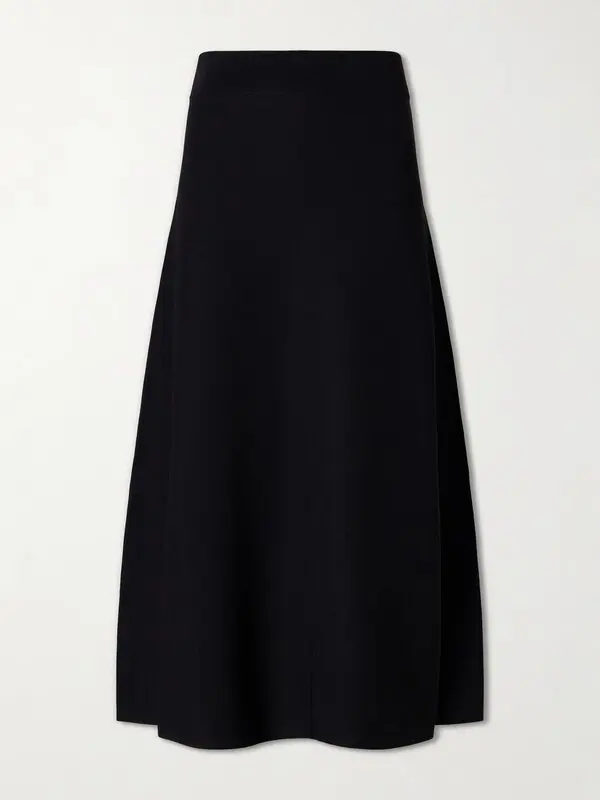 Max Mara Fuggito Crepe Midi Skirt - Black