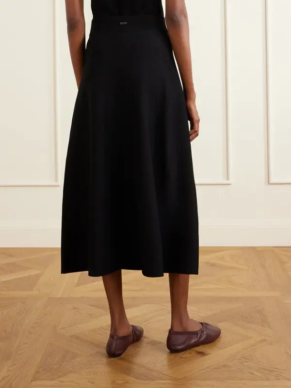Max Mara Fuggito Crepe Midi Skirt