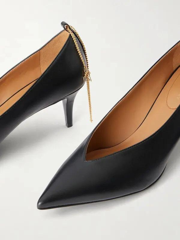 Stella McCartney Embellished Leather Pumps - Black
