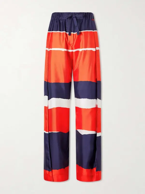 Loewe Printed Silk-twill Wide-leg Pants