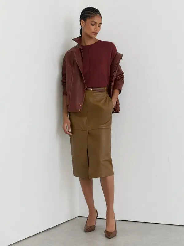REISS Colette Wool-blend Reverse-seam Jumper With Cashmere