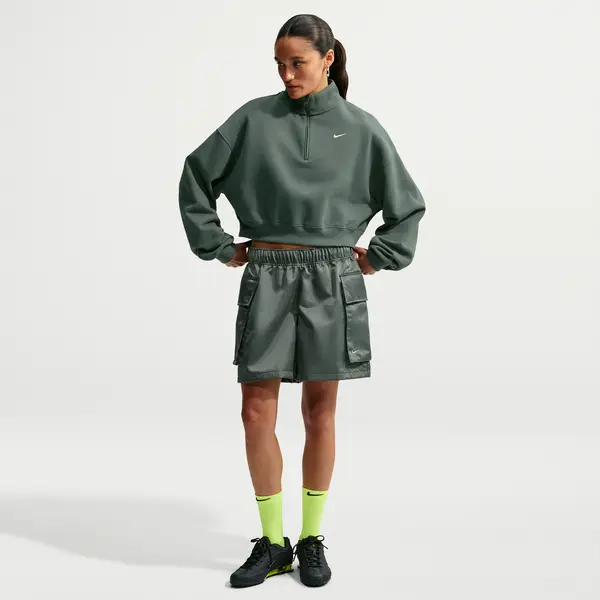 Nike Studio Fleece Medium Weight Oversized 1/4-zip Cropped Top