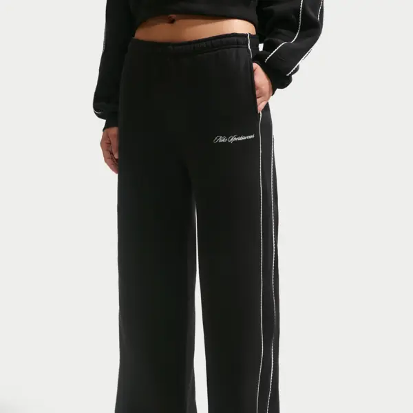 Nike Studio Fleece Medium Weight Mid-rise Wide-leg Pants