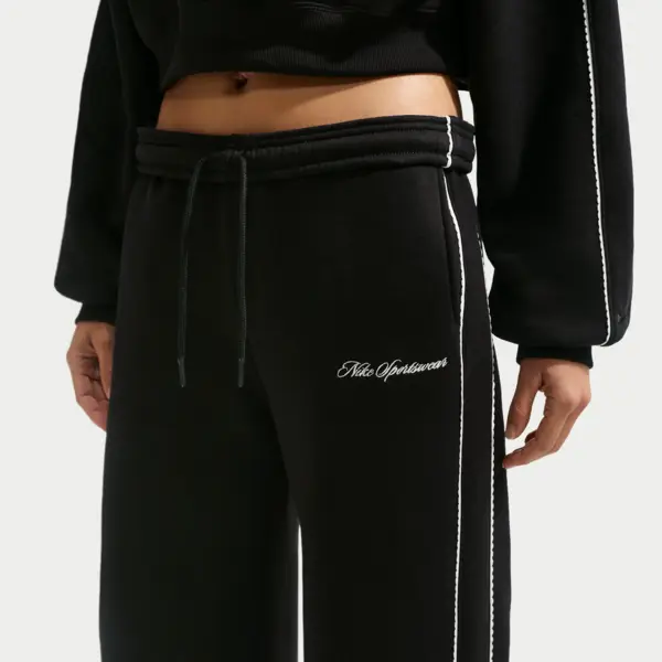 Nike Studio Fleece Medium Weight Mid-rise Wide-leg Pants