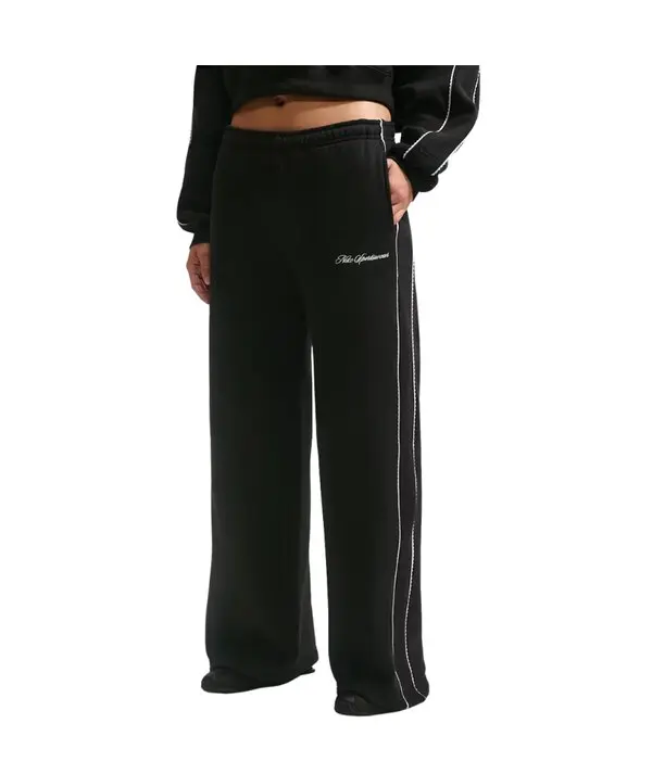 Nike Studio Fleece Mid-rise Wide-leg Pants - Black