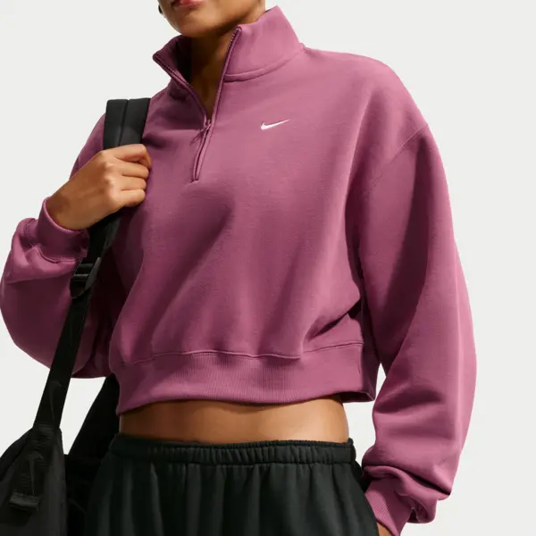 Nike Studio Fleece Medium Weight Oversized 1/4-zip Cropped Top