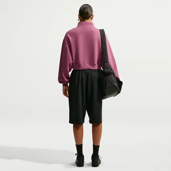 Nike Studio Fleece Medium Weight Oversized 1/4-zip Cropped Top