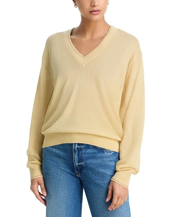 Guest In Residence The Airy V Neck Sweater - Butter/camel