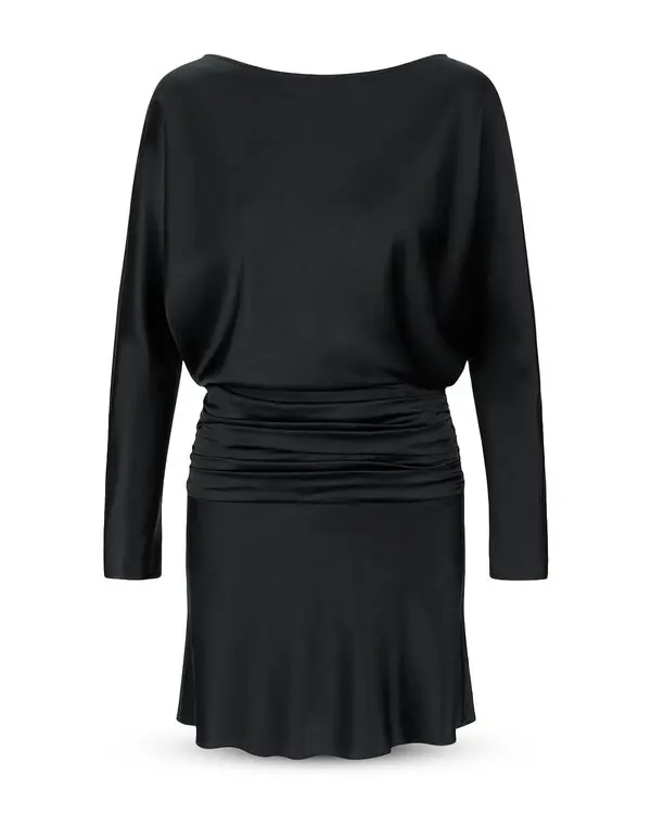 Staud Freda Silk Blend Mini Dress - Black
