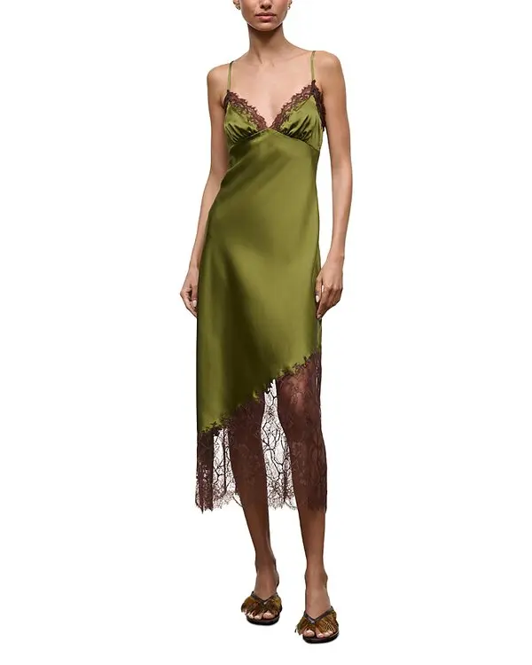 Staud Lara Silk Blend Dress - Pear