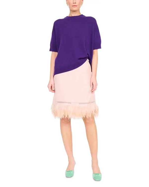 Staud Lara Silk Feather Skirt