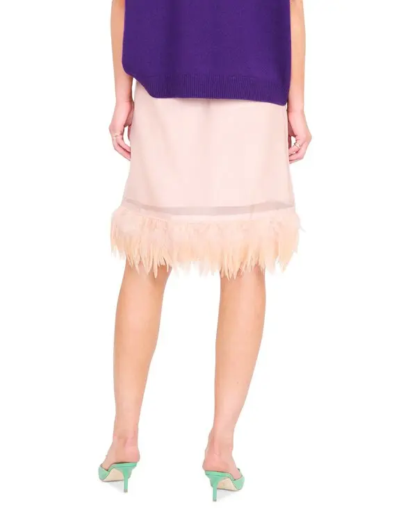 Staud Lara Silk Feather Skirt