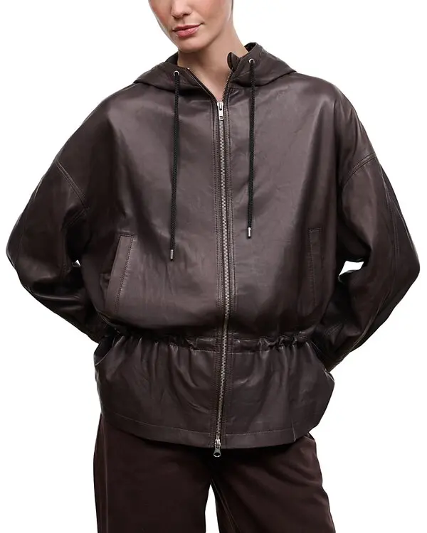 Staud Gondola Leather Jacket - Earth
