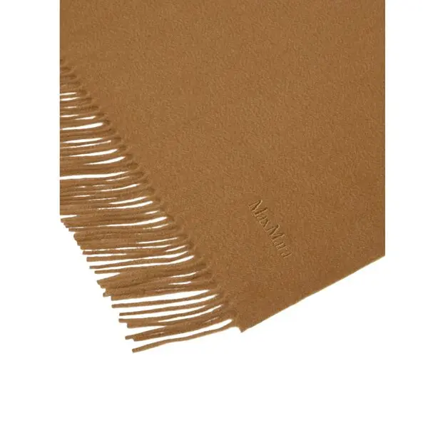 Max Mara Cashmere Stole With Embroidered Logo - Brown