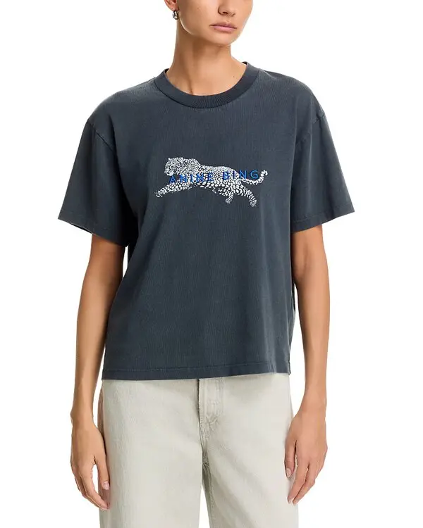 ANINE BING Cade Leopard Graphic Tee