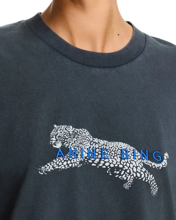 ANINE BING Cade Leopard Graphic Tee